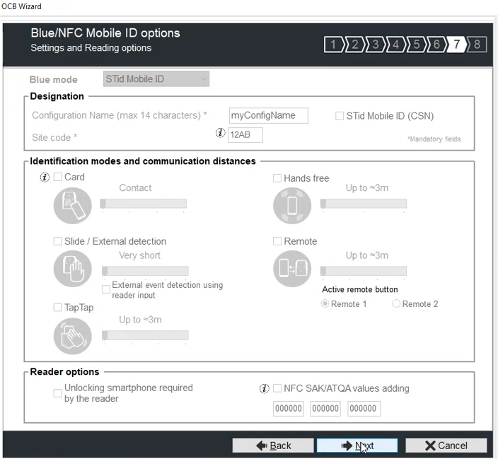 Creación de una configuración de lector de código QR STid