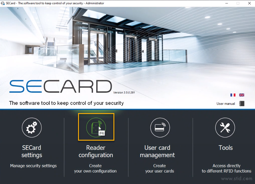 Creación de una configuración de lector de código QR STid